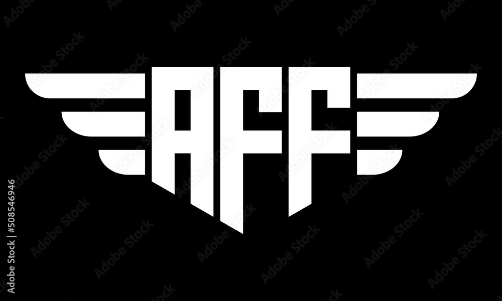 AFF three letter logo, creative wings shape logo design vector template ...