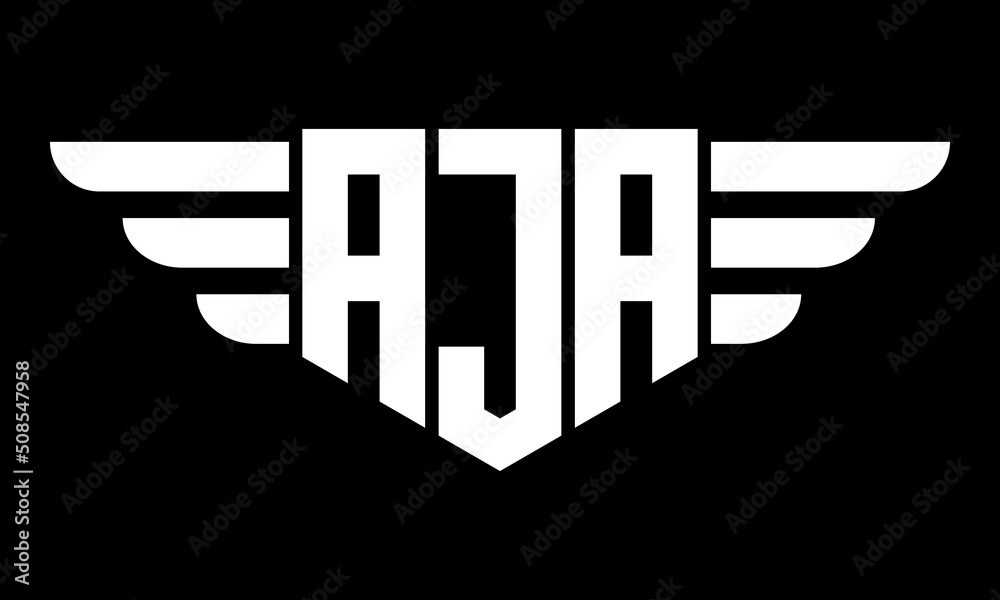 AJA three letter logo, creative wings shape logo design vector template ...