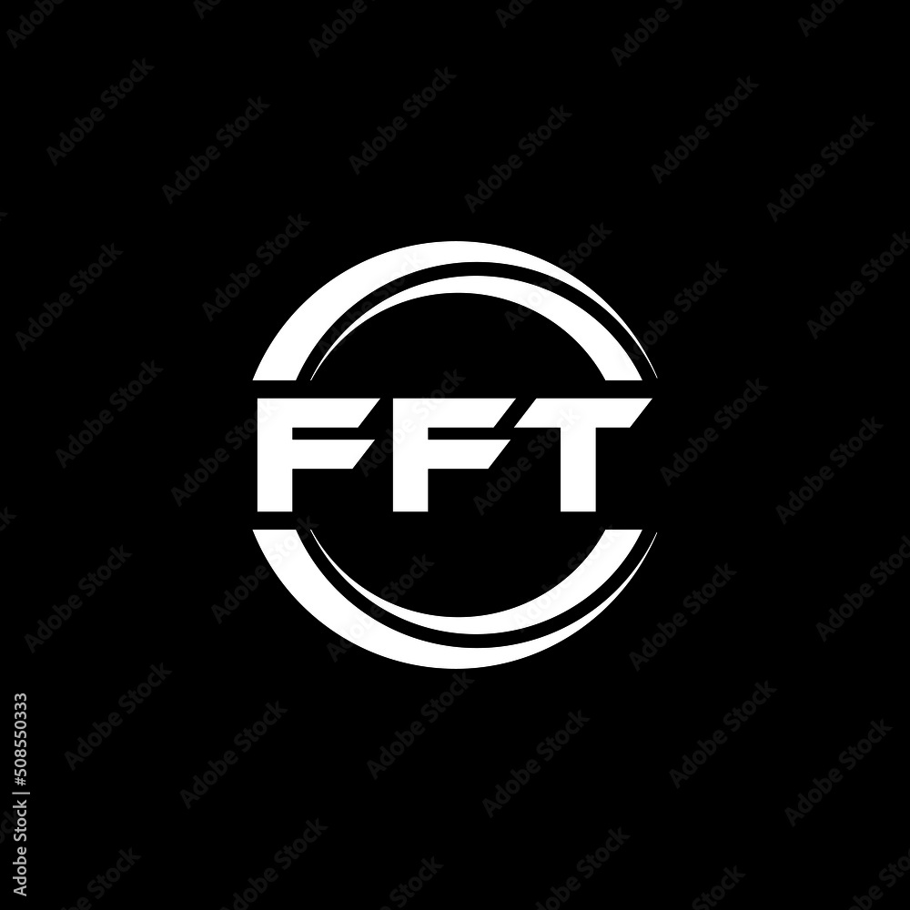FFT letter logo design with black background in illustrator, vector logo modern alphabet font ...