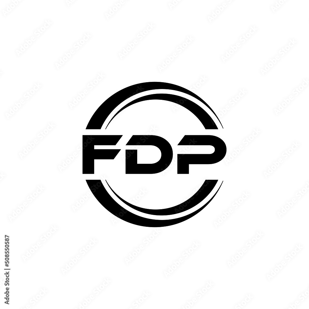 FDP letter logo design with white background in illustrator, vector ...