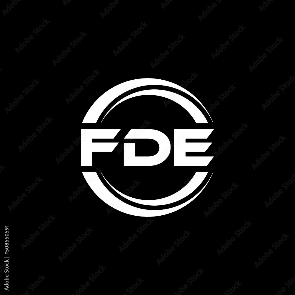 FDE letter logo design with black background in illustrator, vector ...
