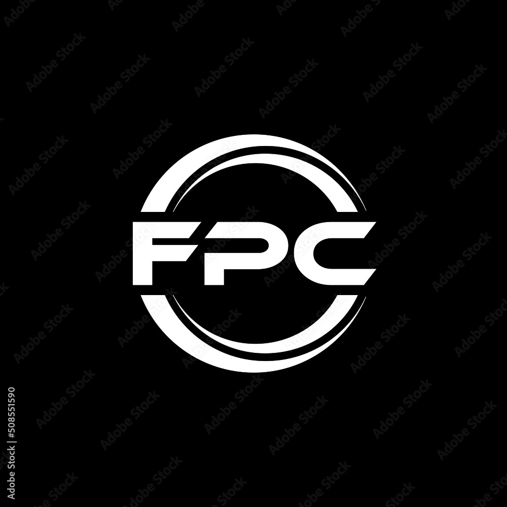FPC letter logo design with black background in illustrator, vector ...