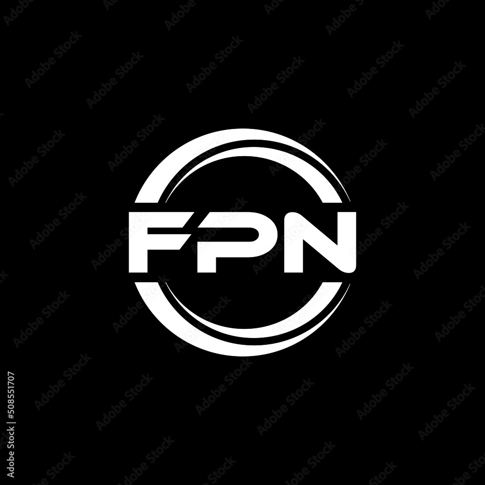 FPN letter logo design with black background in illustrator, vector ...