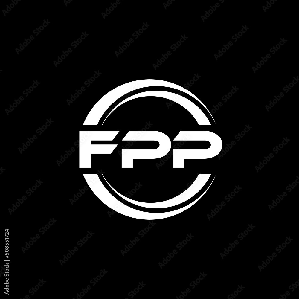 FPP letter logo design with black background in illustrator, vector ...