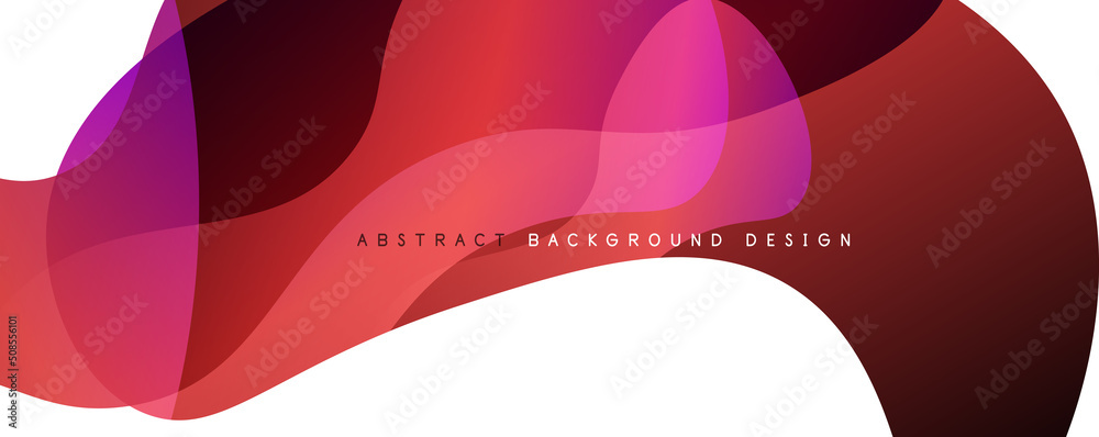 Trendy simple fluid color gradient abstract background with dynamic wave line effect. Vector ...