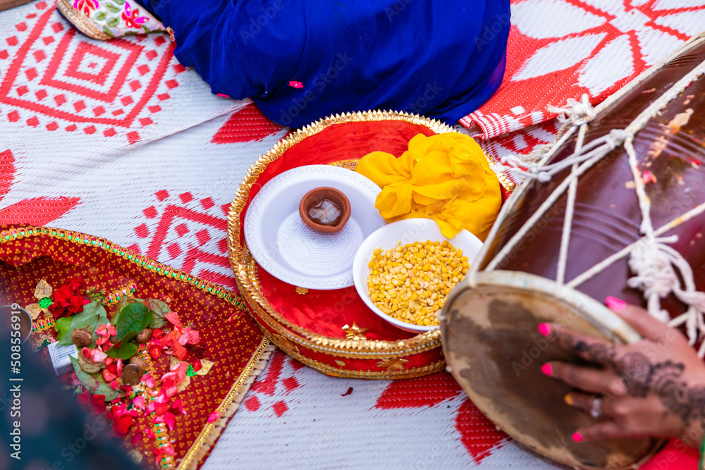Fijian Indian pre wedding Telwaan ceremony rituals close up Stock Photo ...