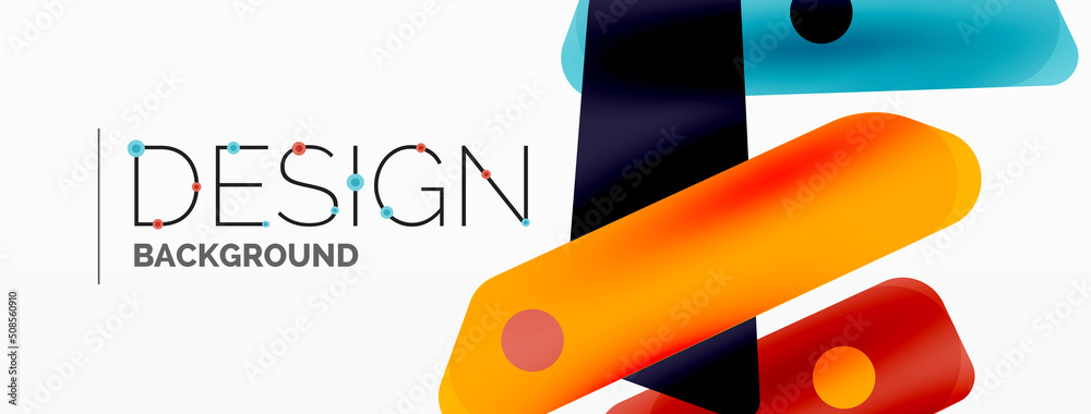 Tech minimal geometric wallpaper. Creative abstract background. Ribbon ...