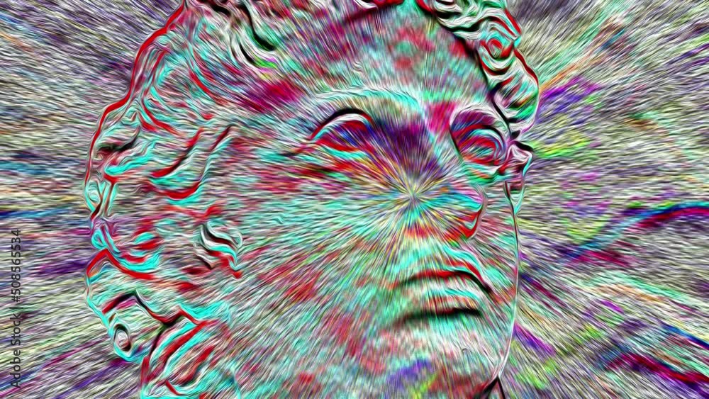 Modern creative concept video 4K with ancient statue head. GIF ...