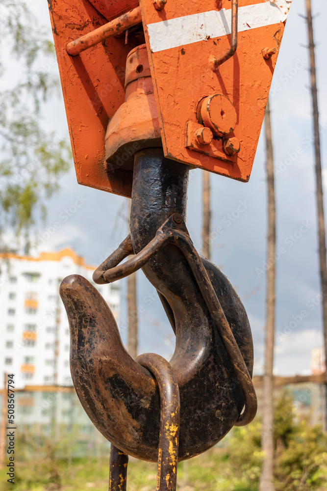 Crane hook for lifting loads. Lifting device for stacking cargo ...