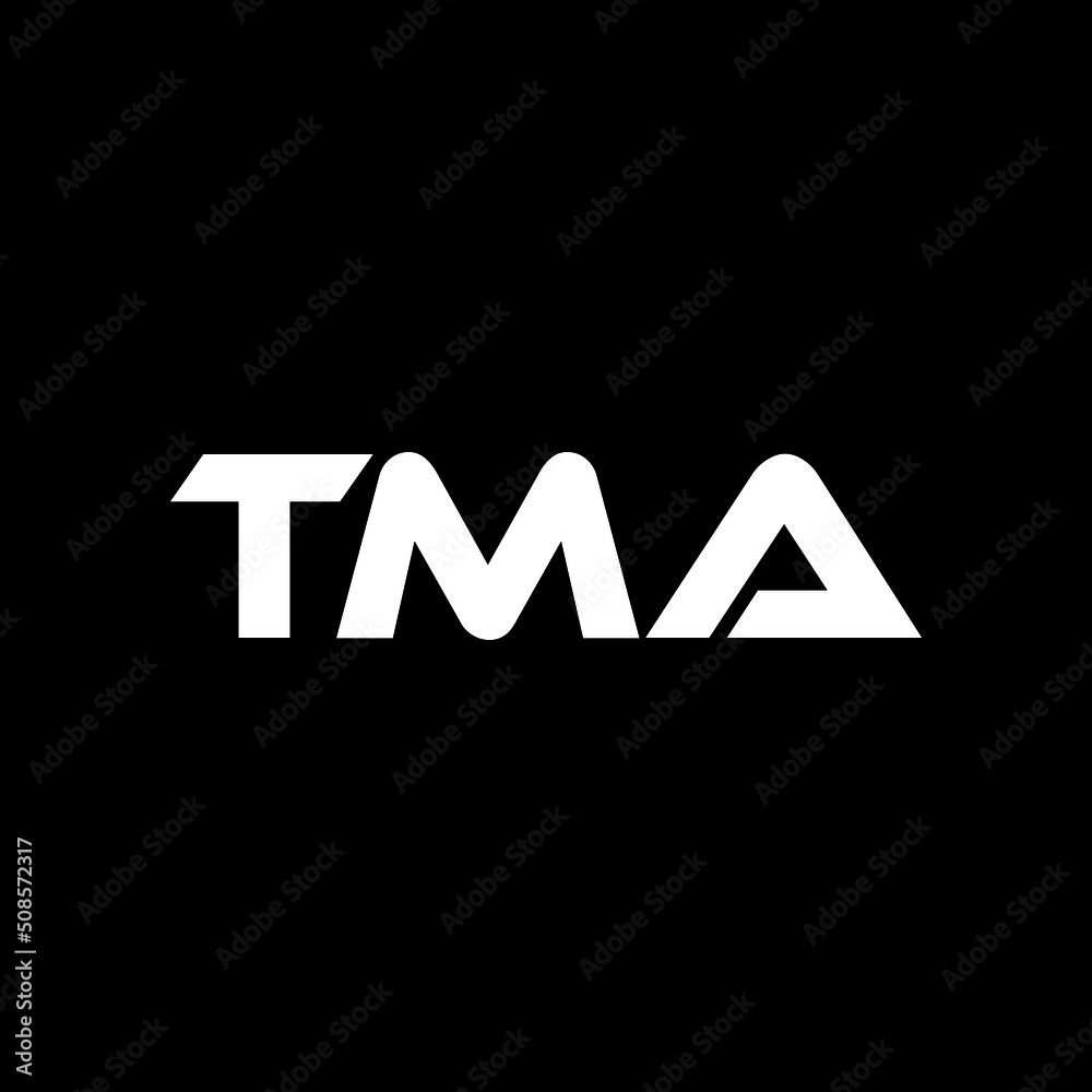 TMA letter logo design with black background in illustrator, vector ...
