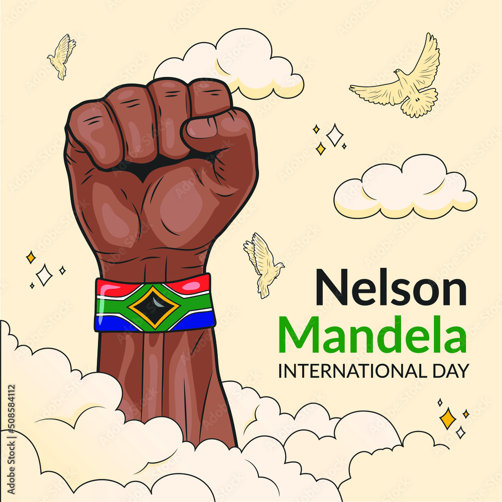 Nelson Mandela Day vector illustration. Perfect template for Nelson ...