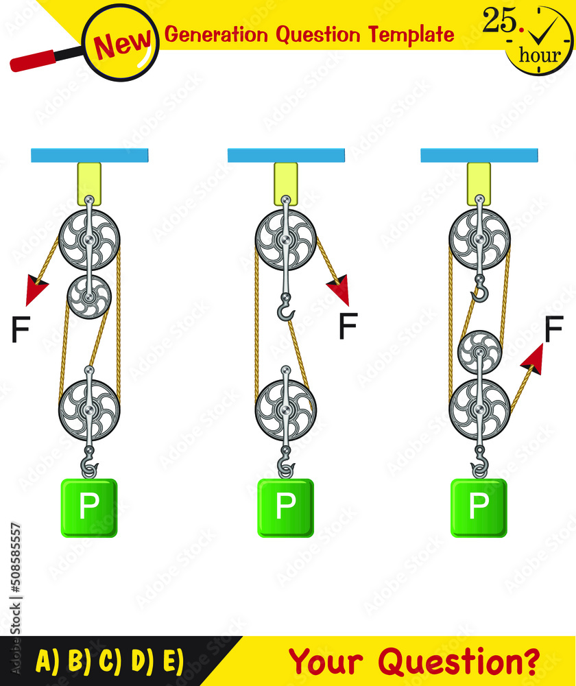 Physics, Science experiments on force and motion with pulley, next ...