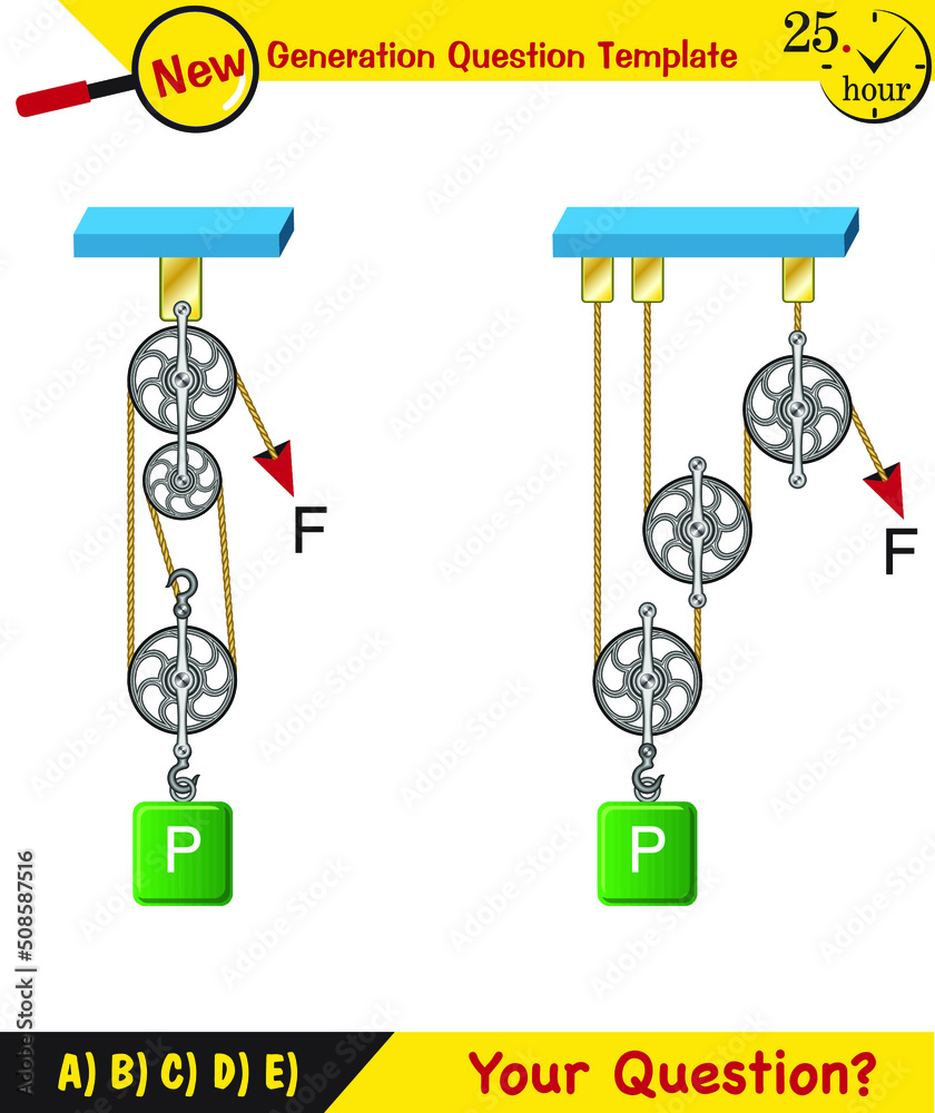 Physics, Science experiments on force and motion with pulley, next ...