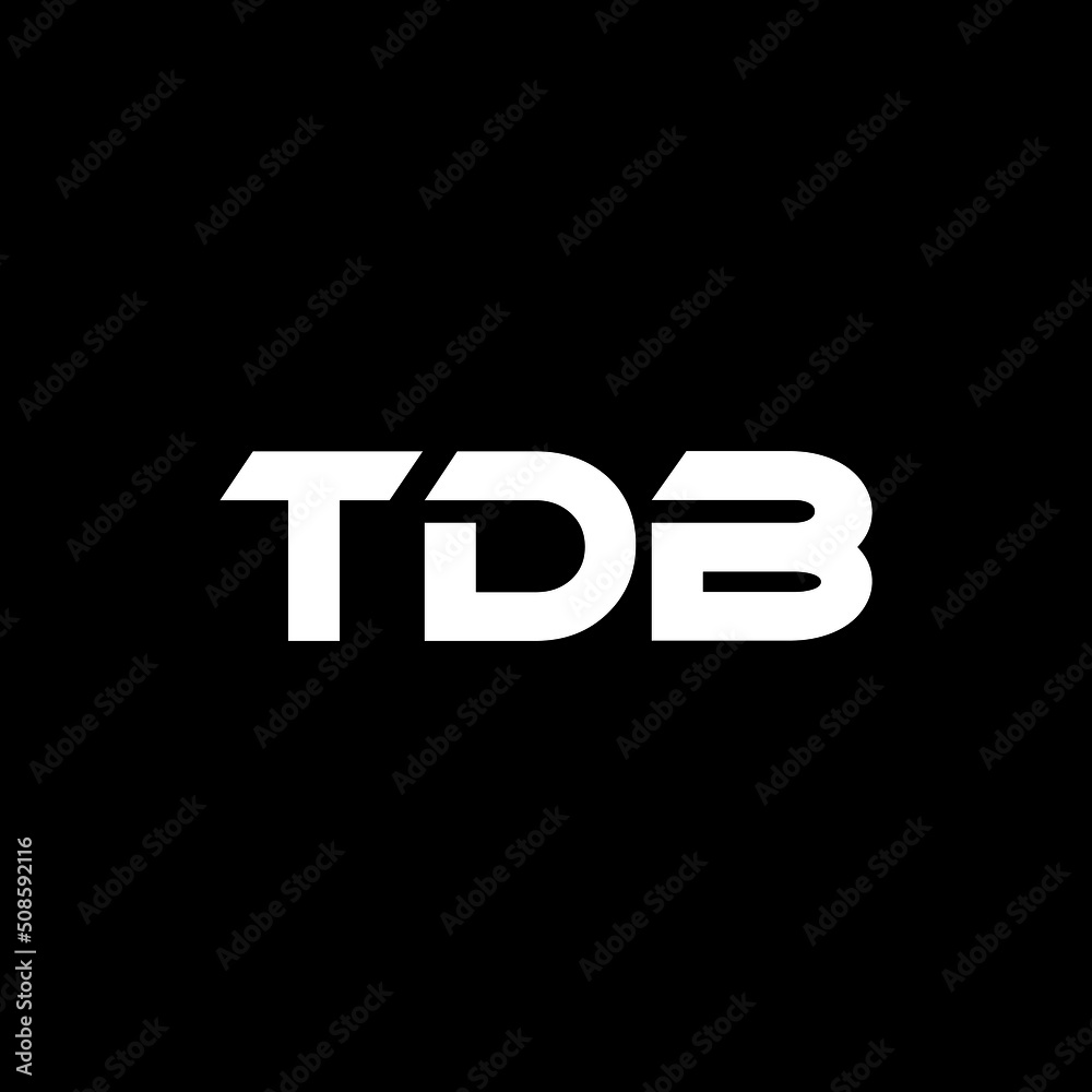 TDB letter logo design with black background in illustrator, vector ...