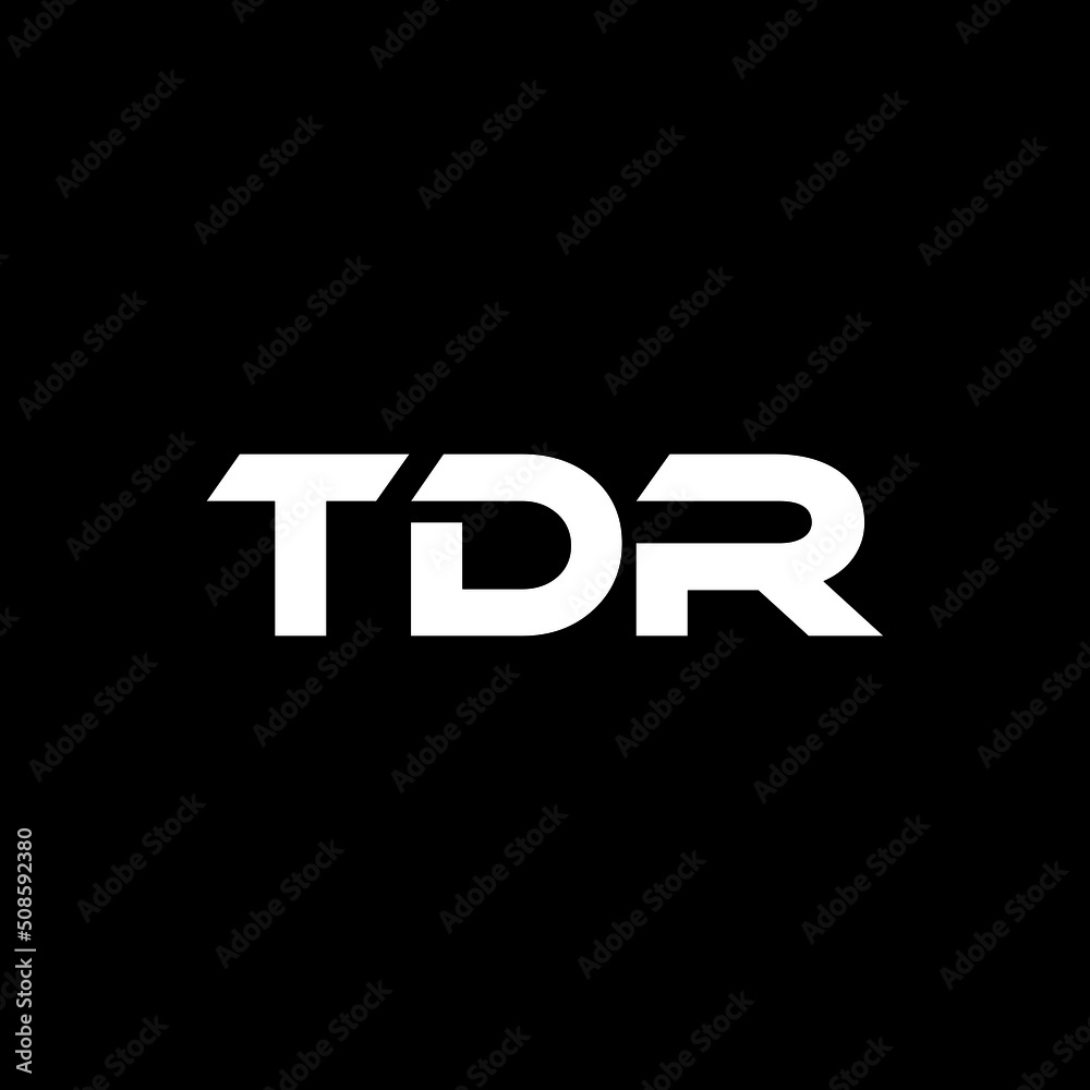 TDR letter logo design with black background in illustrator, vector ...