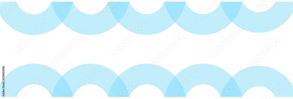 Blue semi circle frame isolated on white background. Abstract blue wave ...