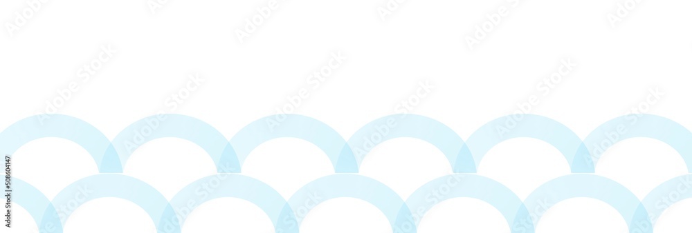 Blue semi circle frame isolated on white background. Abstract blue wave ...
