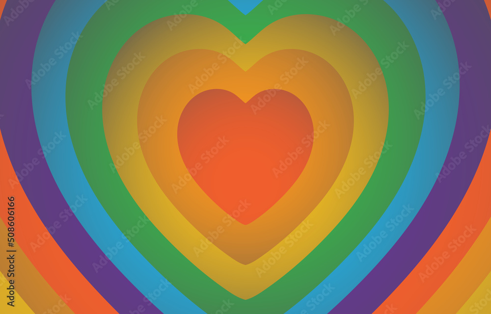 abstract heart pride month colorful rainbow background design for LGBTQ ...