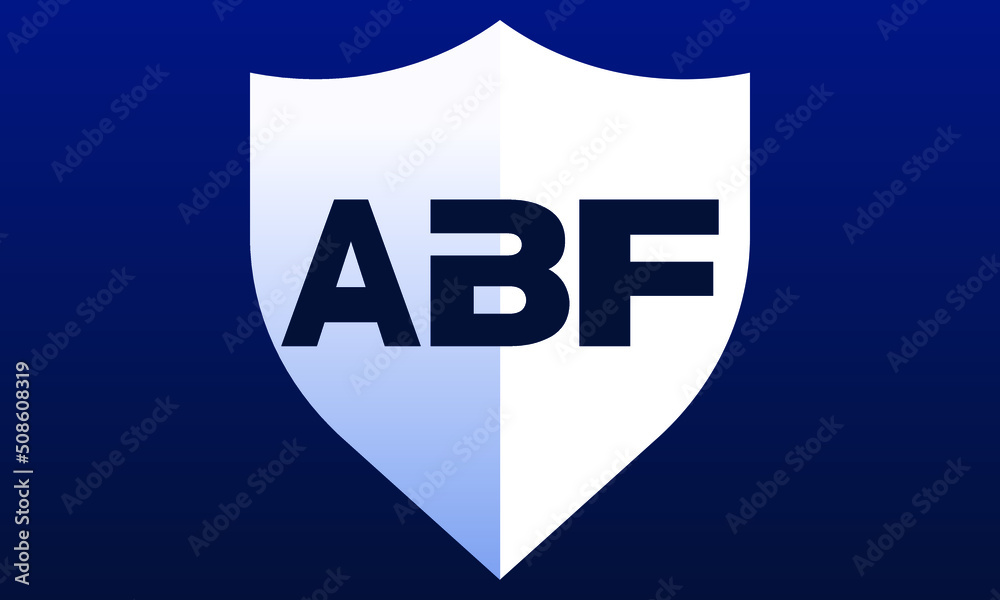 ABF shield logo design on blue background vector template | monogram ...
