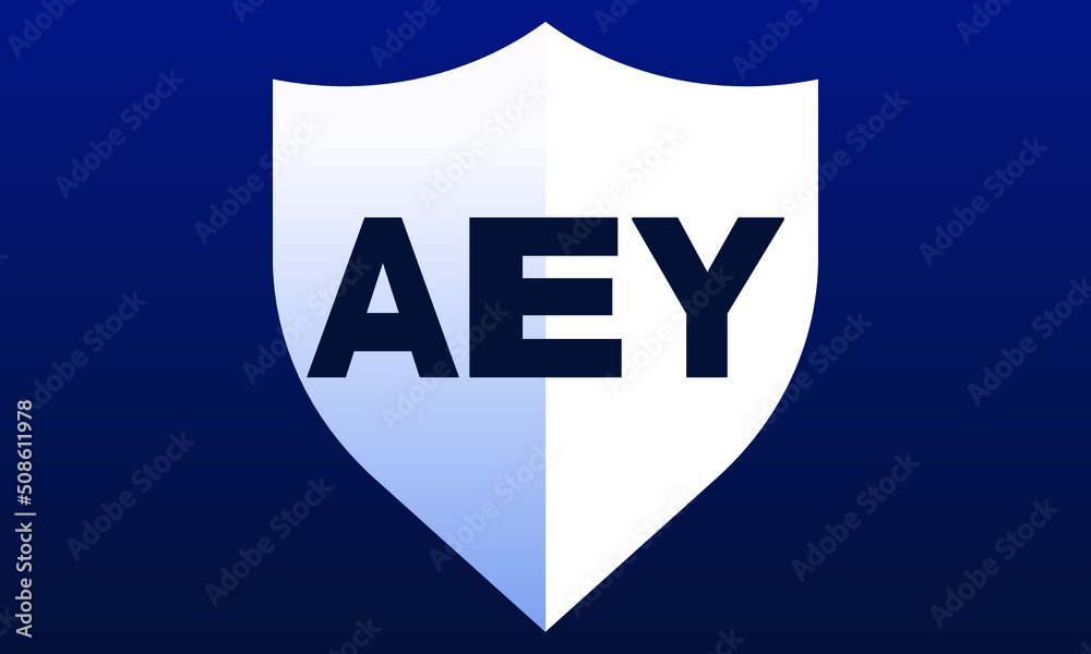 Vecteur Stock AEY shield logo design on blue background vector template ...