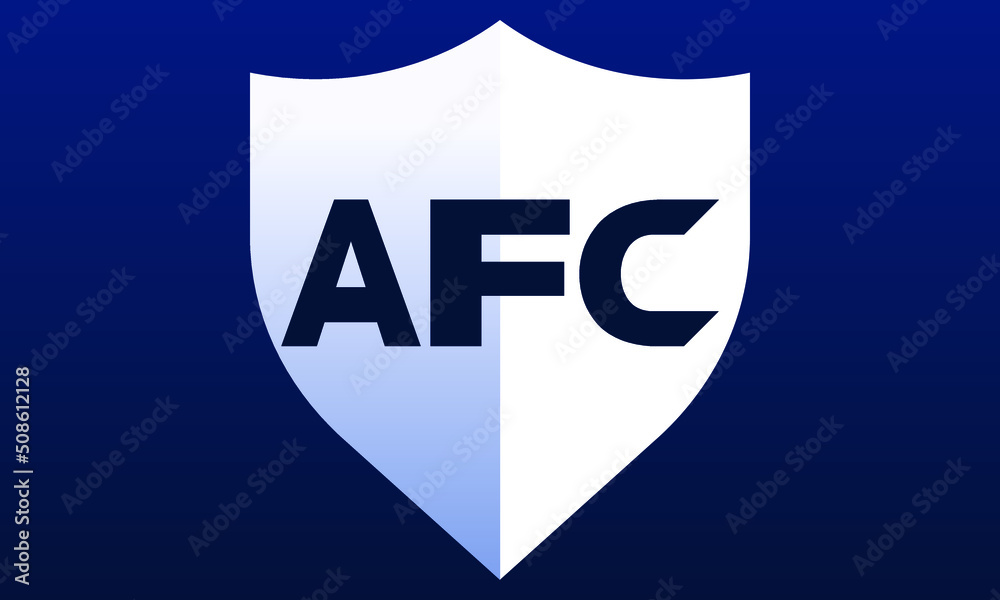 AFC shield logo design on blue background vector template | monogram ...