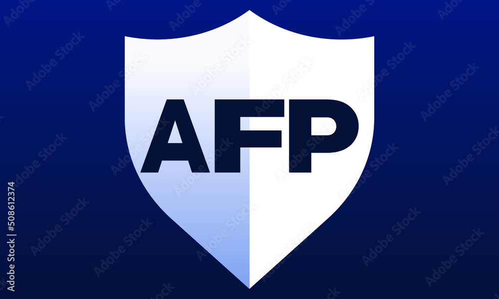 AFP shield logo design on blue background vector template | monogram ...