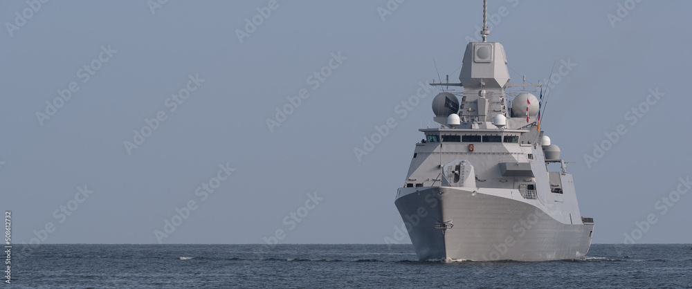 BALTIC SEA - POLAND - 2022: A modern Dutch frigate sails on the sea ...