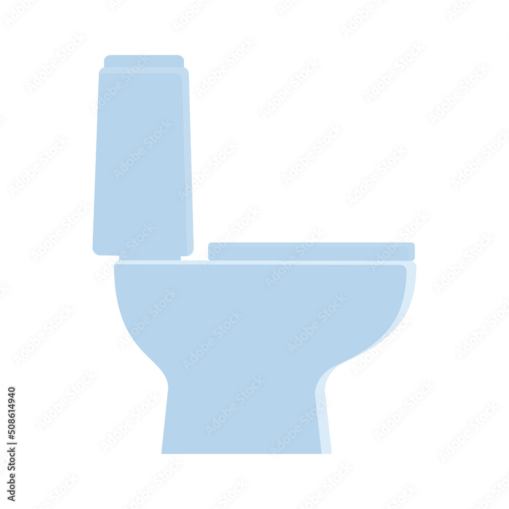 Lavatory pan semi flat color vector object. Full sized item on white ...
