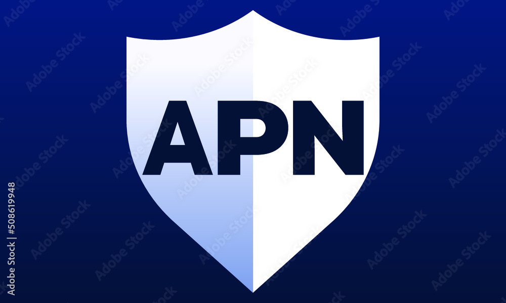 APN shield logo design on blue background vector template | monogram ...