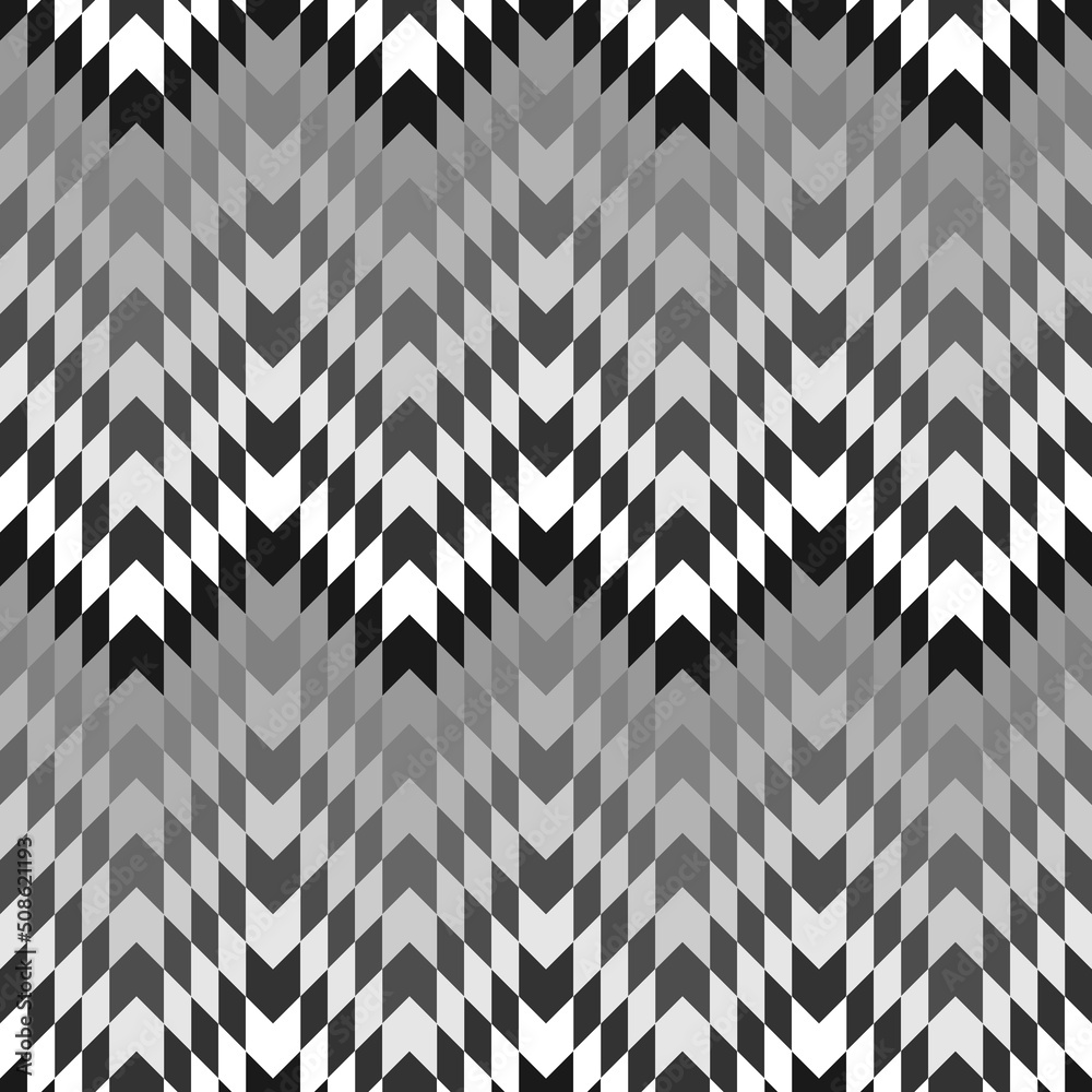 Seamless surface pattern design with zigzag ornamentation. Color ...