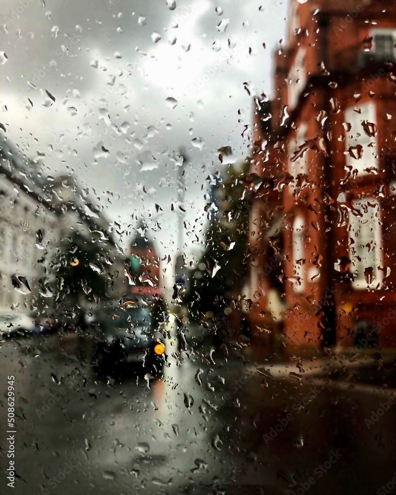 Rainy day in London through car window. Atmospheric photo of rainy day ...