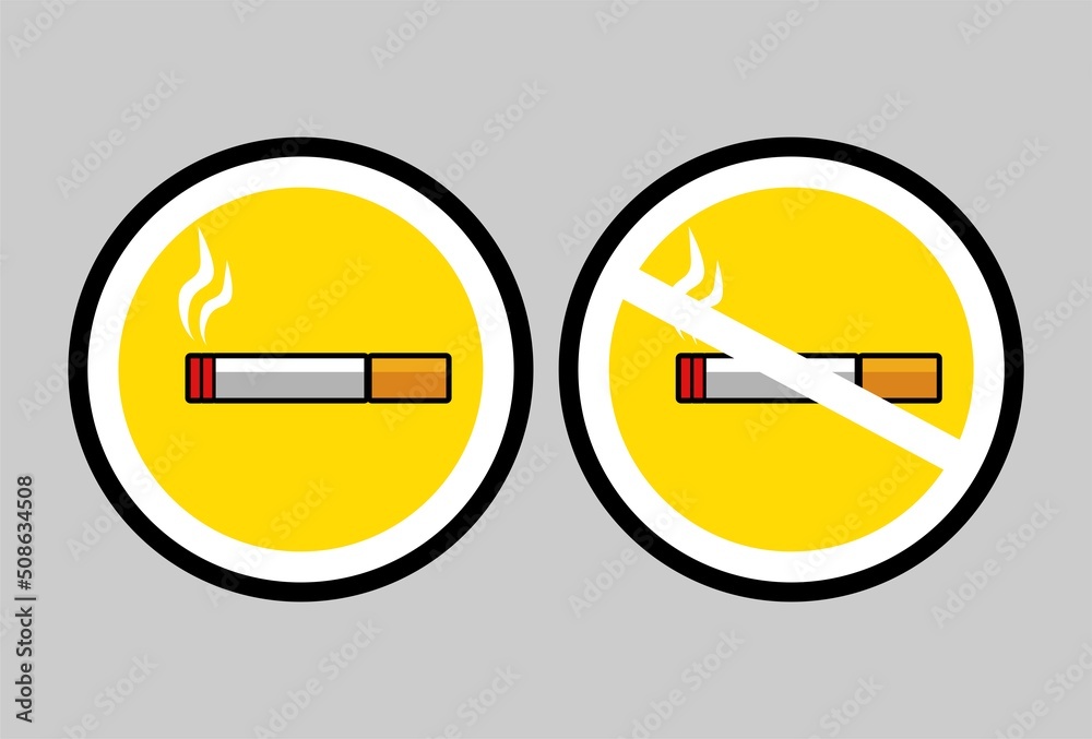 symbol of no smoking and smoking. suitable for tourist places, offices ...