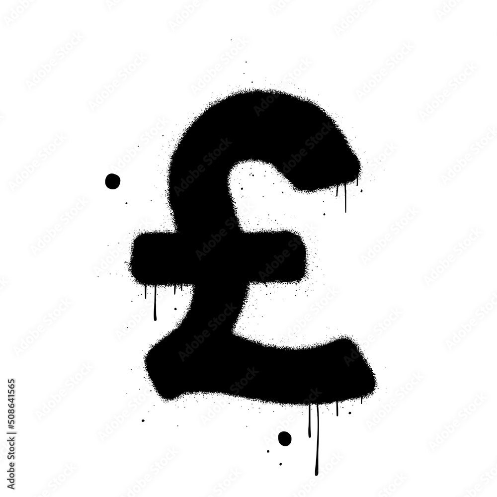 Vector illustration. Pound symbol. Urban street graffiti style. Black ...