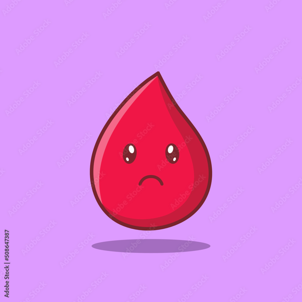 Cute Sad Blood Drop Character. Icon or Mascot for World Blood Donor Day ...
