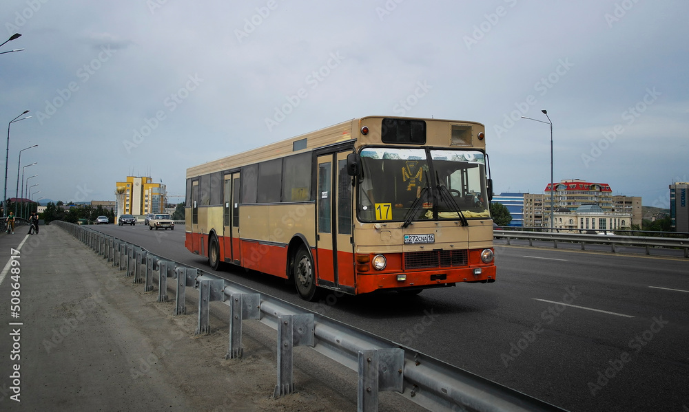 kazakhstan, Ust-Kamenogorsk, may 27, 2022: Volvo B10M Mk 3 , Wiima K202 ...