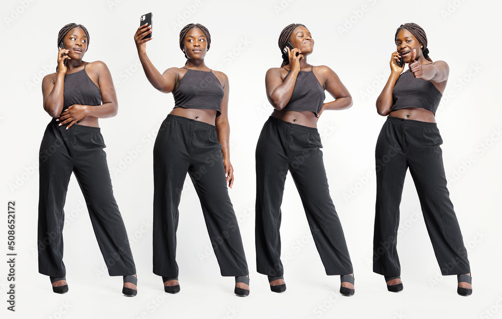 Photographing an African American woman from different angles with a ...