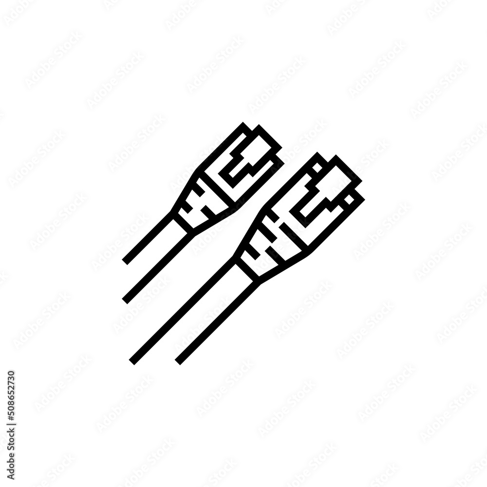 lan cable vector icon. computer component icon outline style. perfect ...
