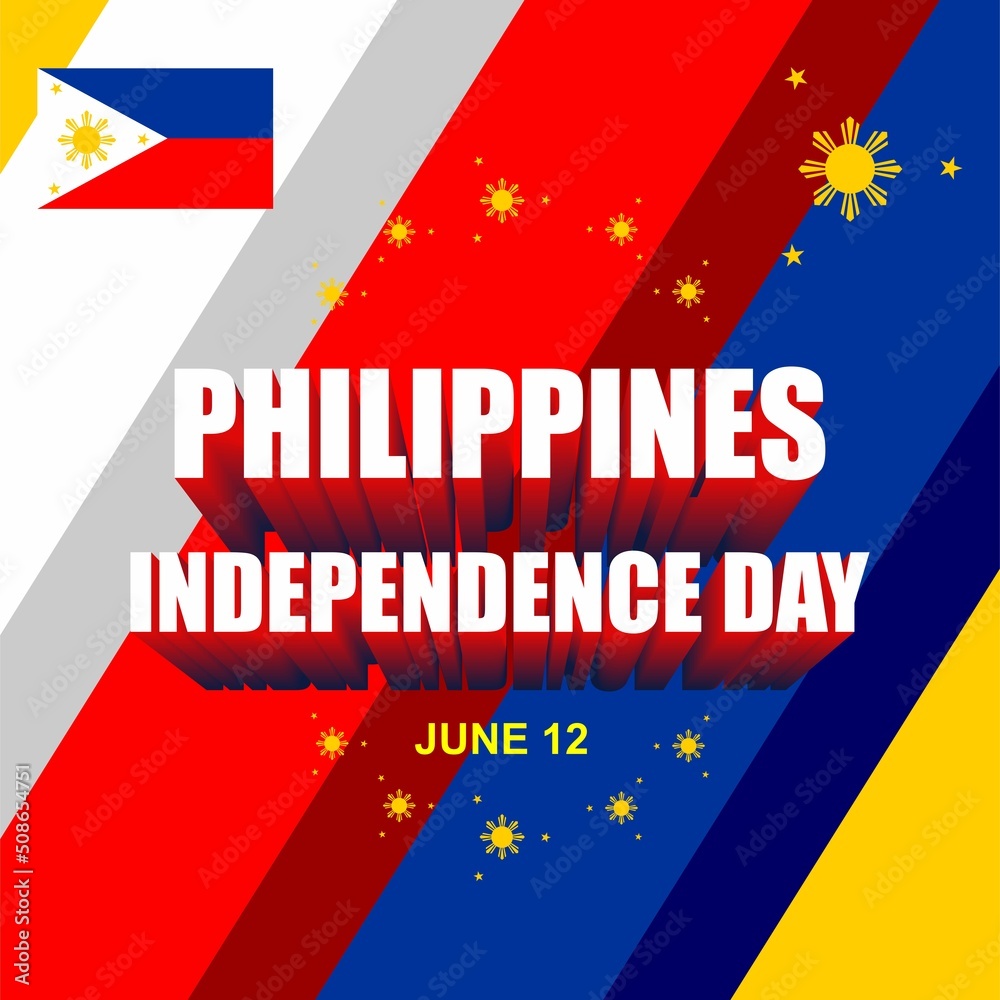 Philippines Independence Day poster with flag theme color vector. on ...