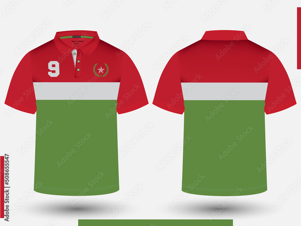 Polo Shirt Design Template and Mockup. Polo Shirt Technical Fashion ...