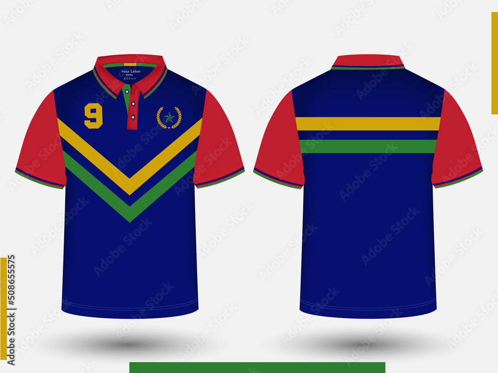 Polo Shirt Design Template and Mockup. Polo Shirt Technical Fashion ...