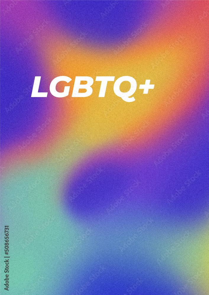 LGBTQ+ poster on gradient texture background. Textured background in ...