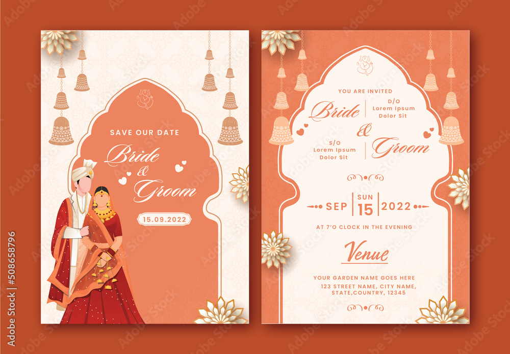 Indian Wedding Card or Invitation Card Template for Hindu Customs ...