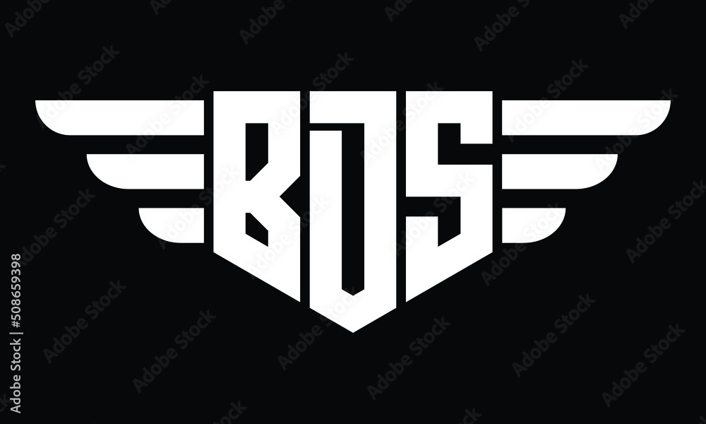 BDS three letter logo, creative wings shape logo design vector template ...