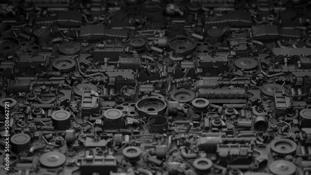 Technical background from mechanical elements. Black texture from ...