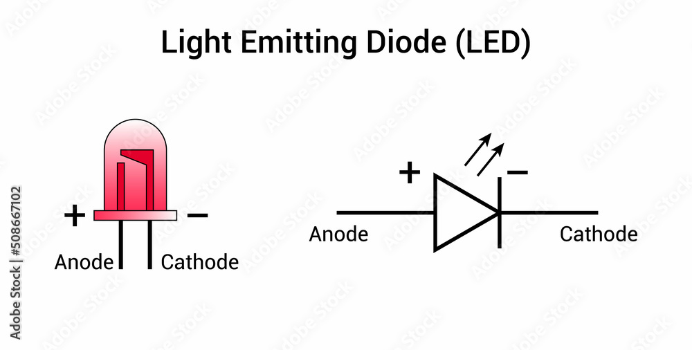 light emitting diode (LED) electrical symbol Stock Vector | Adobe Stock