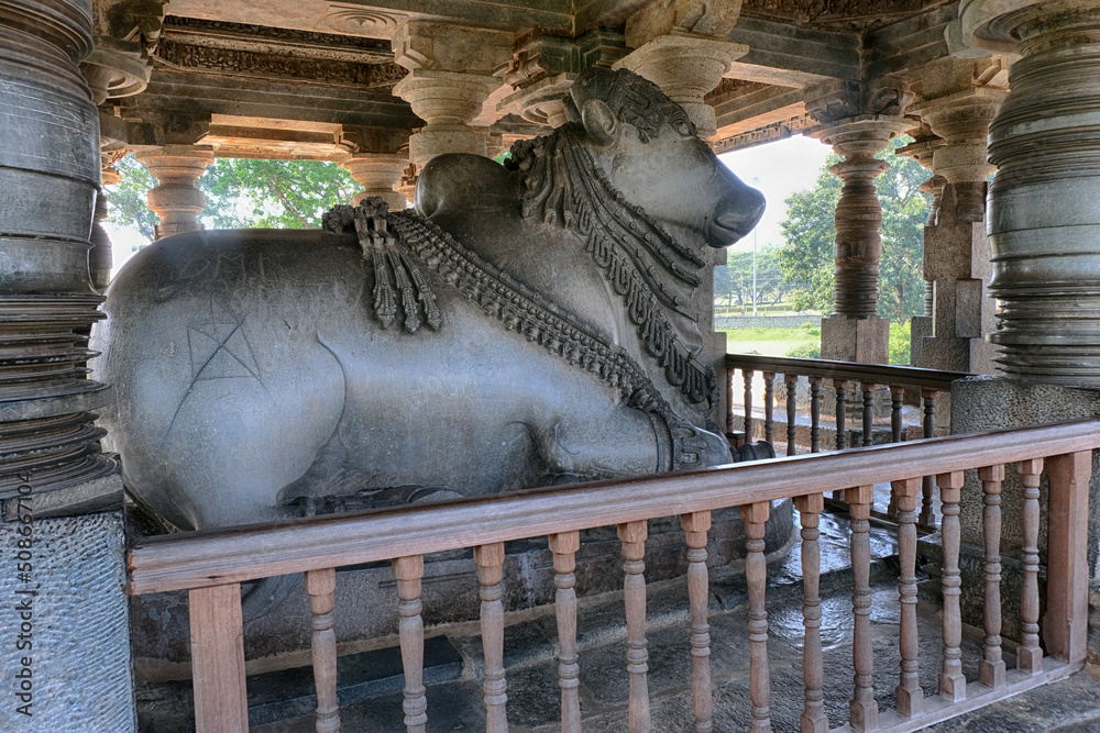 20 December 2021, largest Monolithic Nandi Statue at Hoysaleswara ...