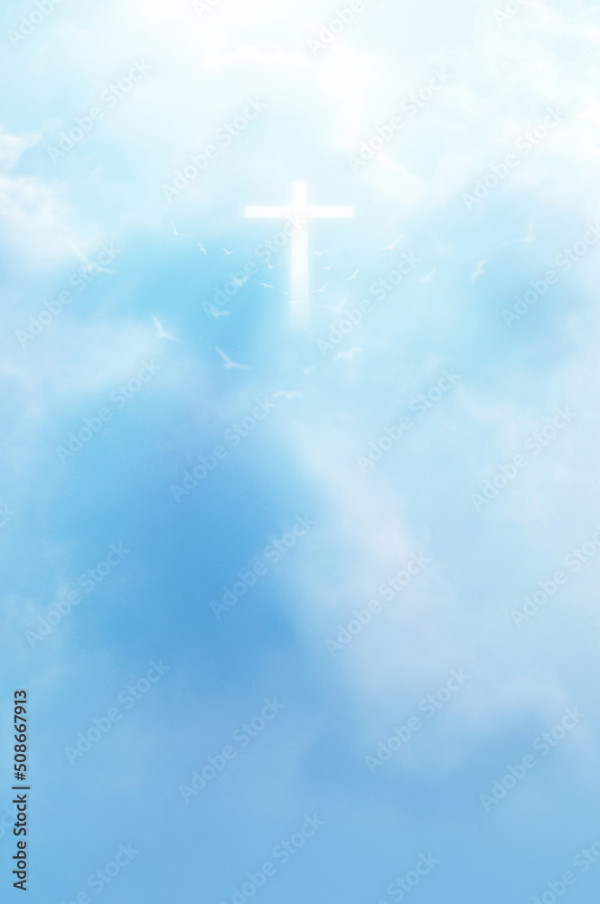 Christian faith A miracle happened on the background of the sky. A ...
