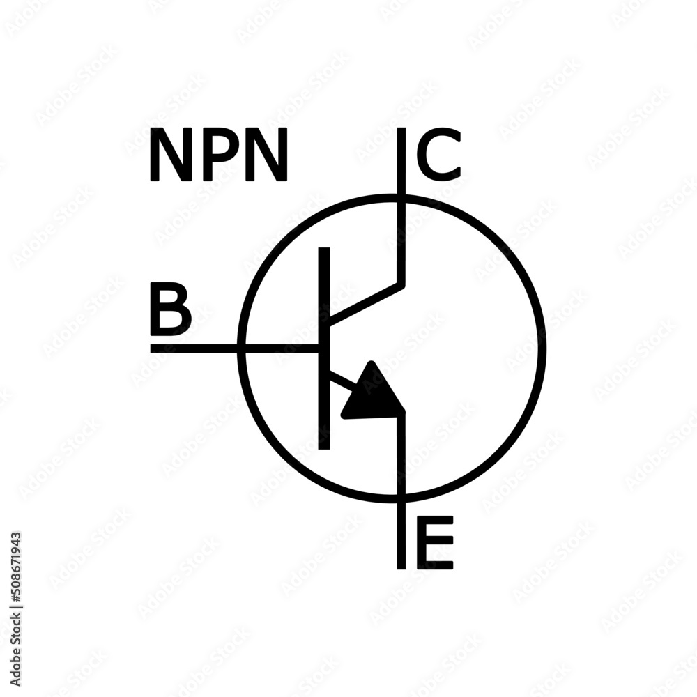 transistor npn schematic symbol vector Stock Vector | Adobe Stock