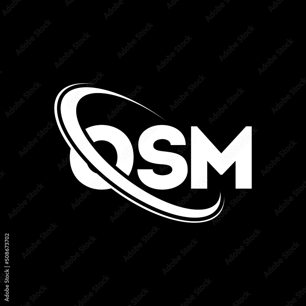OSM logo. OSM letter. OSM letter logo design. Initials OSM logo linked ...