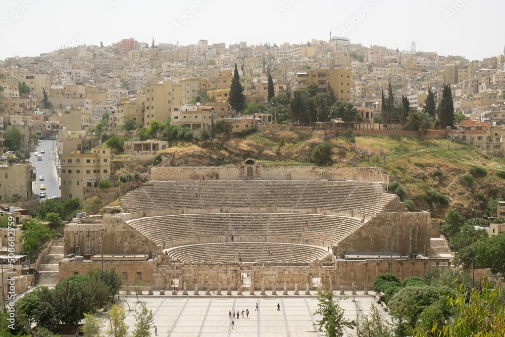 Ruins of an ancient Roman amphitheatre - the Odeon Theater in the city ...